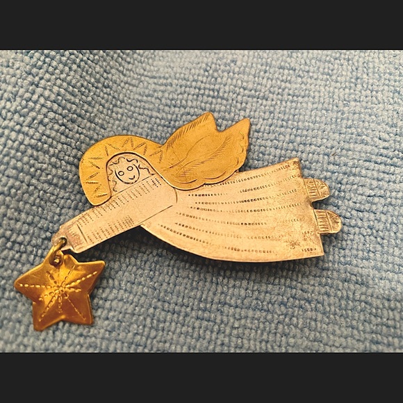 Accessories | Set Of 4 Silver Brass Angel Pins | Poshmark